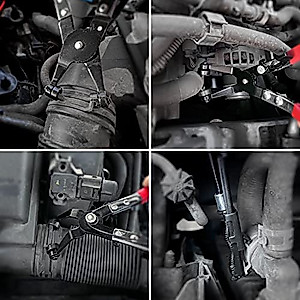 3Pcs Hose Clamp Pliers,Remover Kit with Long Reach Wire Spring Hose Clamp Pliers for Automotive Coolant Radiator Heater and Water Hose with Band Flat or Large Clamps