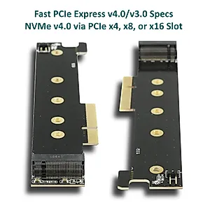 Vantec M.2 NVMe PCIe x4 Low Profile Adapter with 110 Length Support (UGT-M2PC130), Black