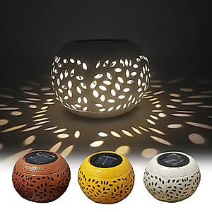 BWWNBY Solar Table Lantern, Outdoor Waterproof Dancing Flickering Flame Solar Powered LED Light, Desktop Decorative Lamp Auto On/Off Lighting Dusk to Dawn for Garden Pathway Yard Patio