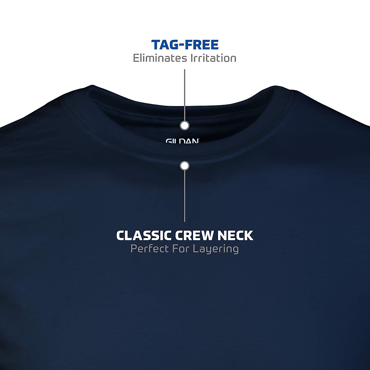 Gildan Men's Crew T-Shirts, Multipack, Style G1100, Navy/Charcoal/Cardinal Red (5-Pack), Small