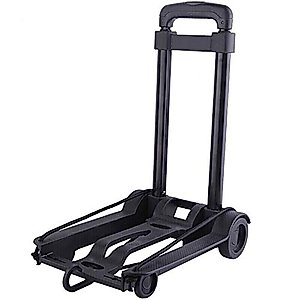 Teerwere Portable Folding Handcart Portable Folding Hand Truck Collapsible 360° Rotating Platform Cart Multi Function Folding Handcart (Color : Black, Size : 22X54CM)