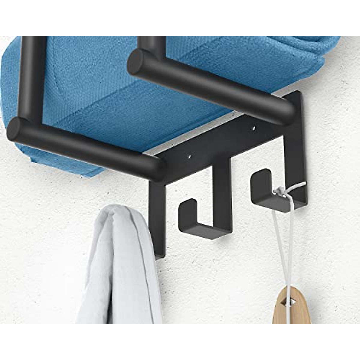Towel Racks for Bathroom, BETHOM Towel Rack with Metal Shelf and 3 Hooks for Small Bathroom, Towel Storage Wall Can Holds Up to 3 Large Size(63x40 inch) of Rolled Towels, Black
