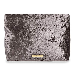 KATIE LOXTON Womens Medium Valentina Velvet Clutch Bag in Crushed Taupe
