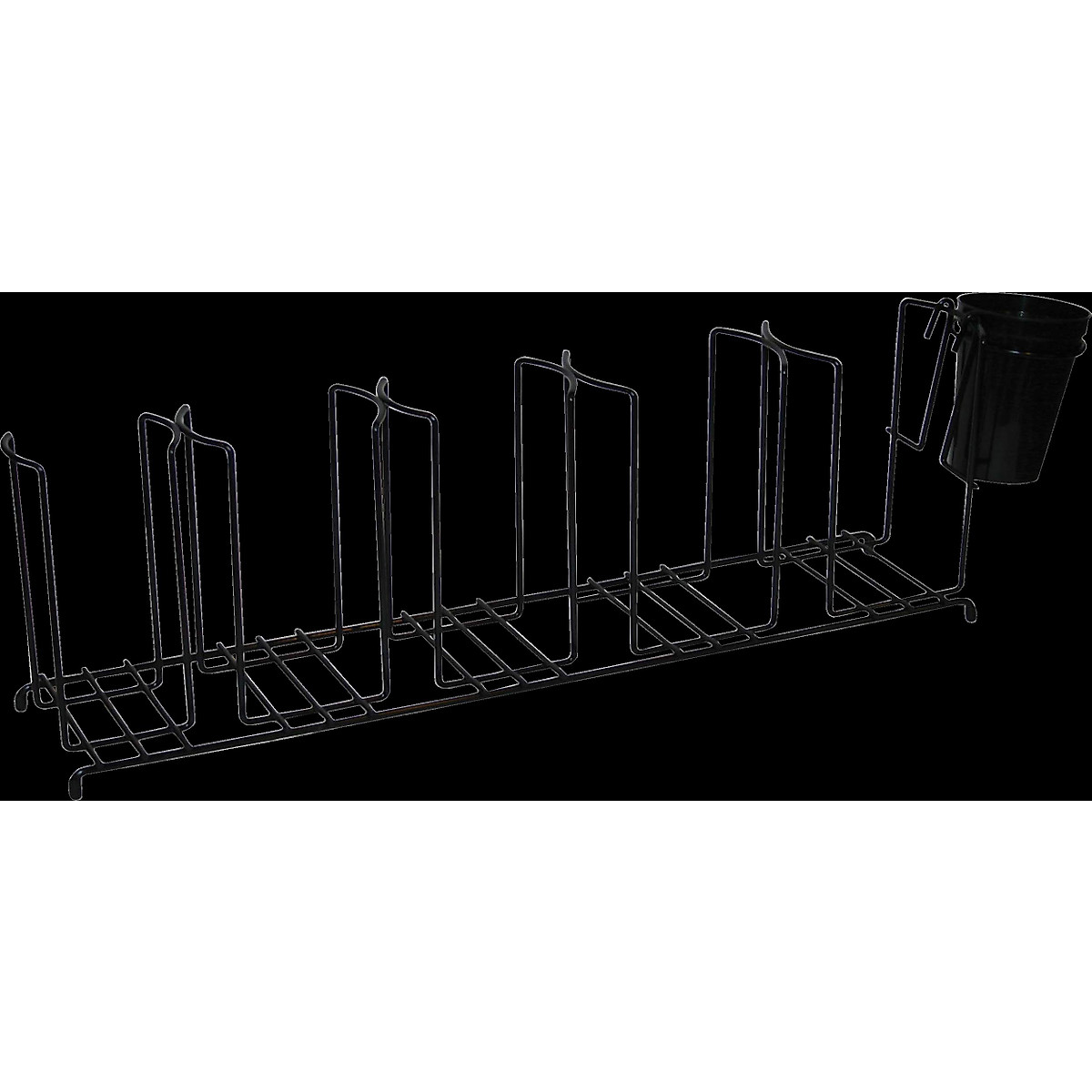 San Jamar C8005WFS Steel Cup and Lid Wire Organizer with Caddy and 5 Stacks, Black