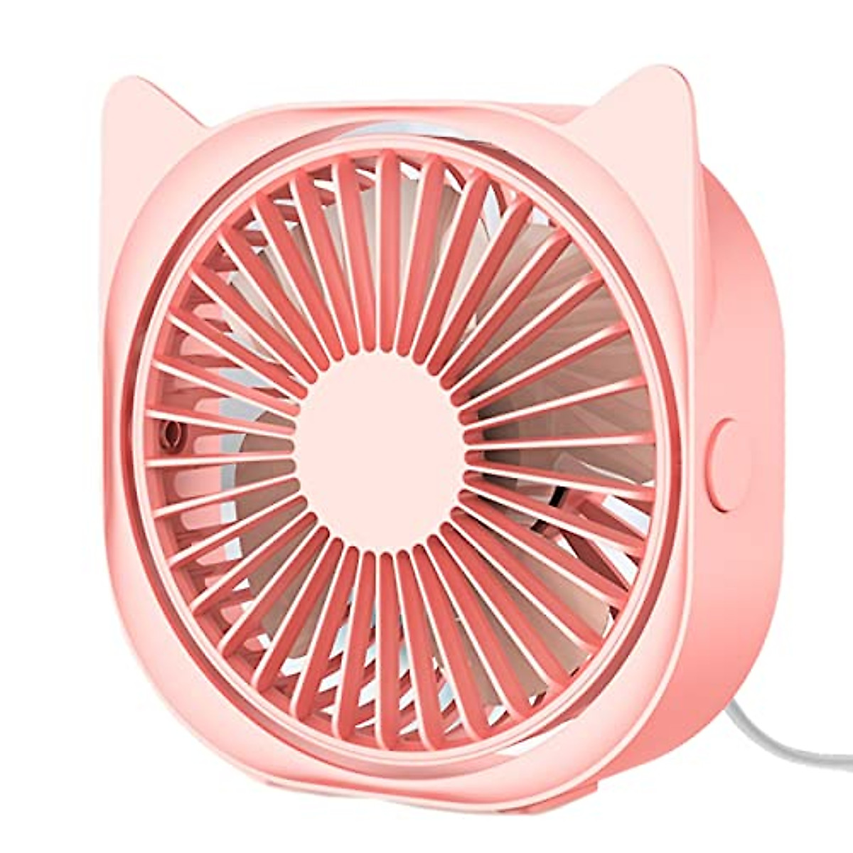 USB Desk Fans Small Quiet - Mini Cute Desk Fan USB Powered 3 Wind Speeds 360° Rotatable Portable Personal Little Table Fans for Home Bedroom Nightstand Office Work Desktop Dorm (Pink)