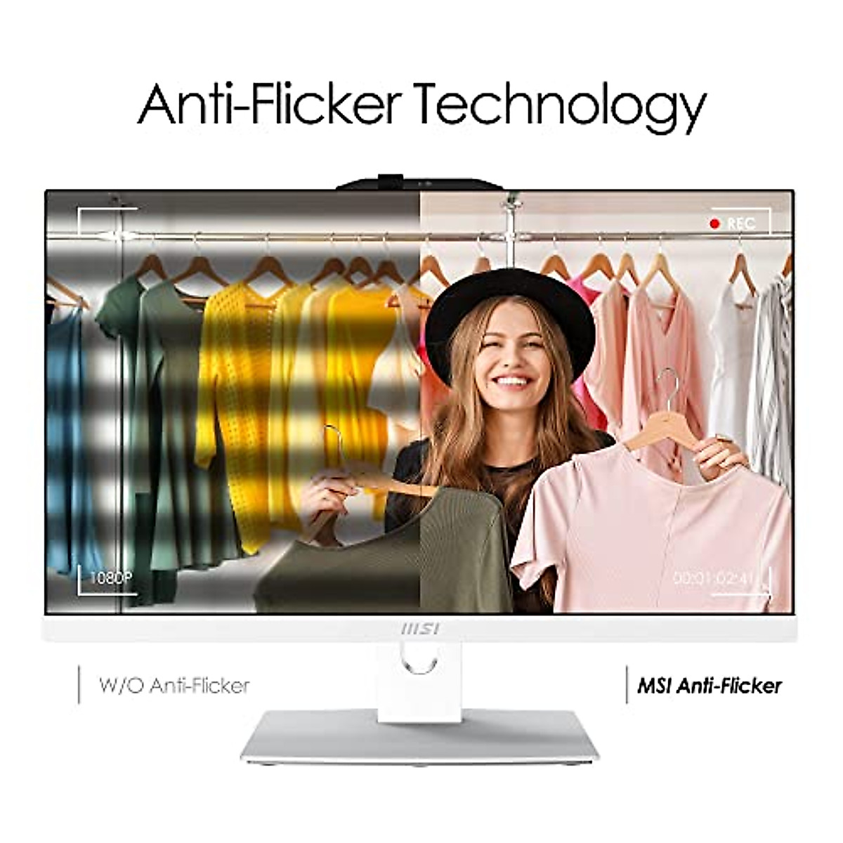 MSI Modern AM242TP AIO Desktop, 23.8" FHD Touchscreen, Intel Core i7-1165G7, 16GB Memory, 512GB SSD, WiFi 6, BT 5.1, FHD Webcam, White, Windows 10 Home (11M-487US)