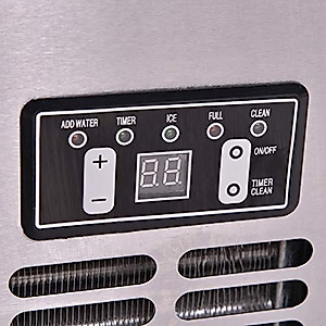 USzon Built-in Stainless Steel Commercial Ice Maker Portable Ice Machine Restaurant (Silver)
