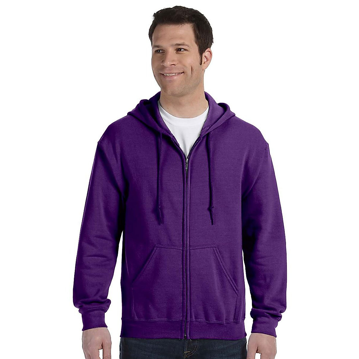 Gildan Adult Fleece Zip Hooded Sweatshirt, Style G18600 Purple X-Large