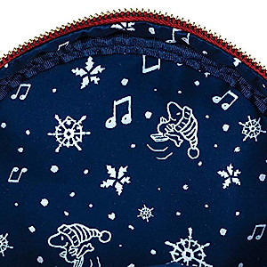 Loungefly Peanuts Snoopy Holiday AOP Adult Womens Double Strap Shoulder Bag Purse