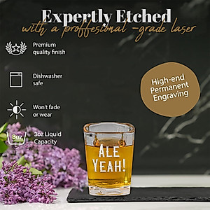 Custom Text Shot Glass 3oz – Personalized, Engraved Shot Glasses Set For Party Favors, Weddings, Christmas and Birthdays (6 Pack)