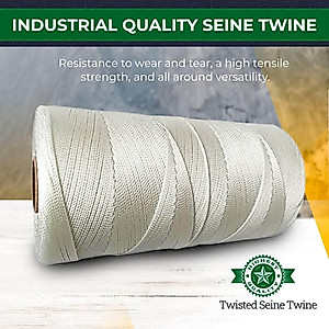 SGT KNOTS #6 Twisted Seine Twine - 100% Nylon Fiber, Utility Line for Crafting, Camping, Marine and More (3970ft)