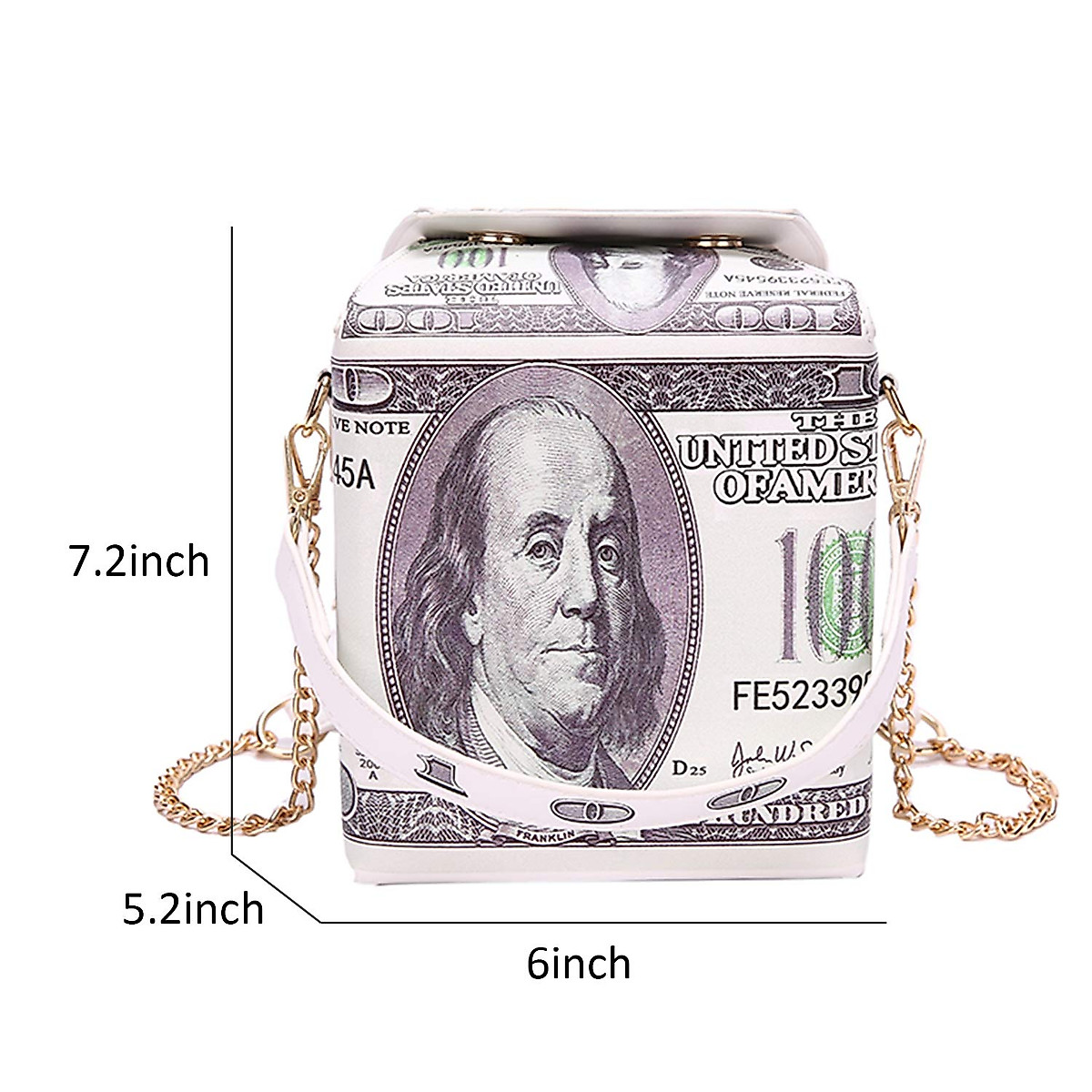 WOG2008 Takeout Box Tower Print Shoulder Bag Pu Leather Ladies Chinese Handbag Cute Girl's with Comfortable Chain Strap