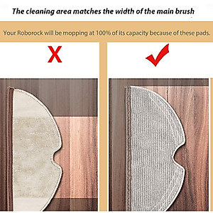 Jorllina 4Pcs Upgrade Full Microfiber Mopping Cloth Pads Compatible with Roborock S6, S6 Pure, E4, S6 MaxV, S5 Max, S5, E35 and E2 Robot Vacuum Replacement Parts
