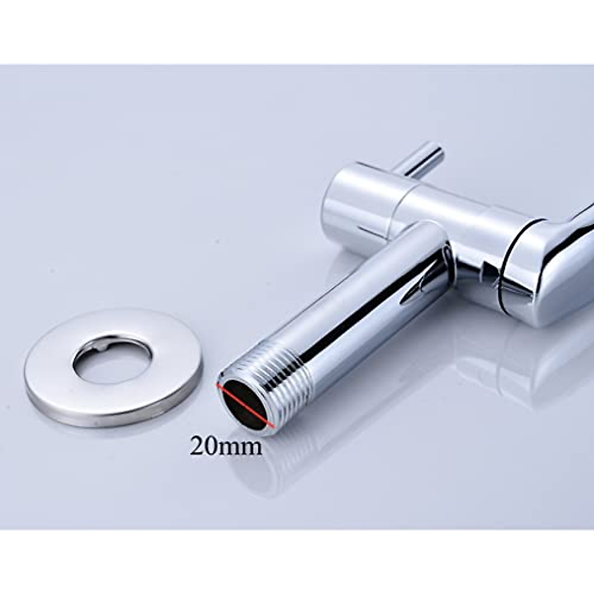 AIDE Wall Mounted Cold Water Sink Faucet, Single Handle Brass Tap for Kitchen Garden Outdoor Laundry Sink with Stainless Steel Tube, Chromed, 9 Inch