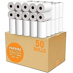 PAPRMA 2 1/4'' x 50' Receipt Paper Rolls POS Thermal Paper Cash Register Paper Rolls for Credit Card Machine(50 Rolls)