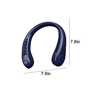 LOPECY-Sta Portable Neck Fan Rechargeable Bladeless Personal Fans for Your Neck for Travel Small Wearable 360° Cooling Necklace Fan 3 Speeds Handhold USB Quiet Neck Cooler for Outdoor Sports (Purple)