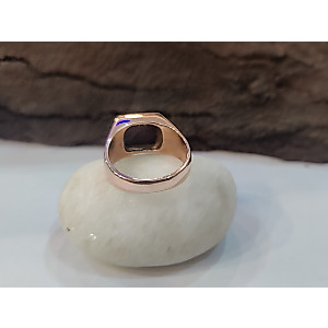 Green Copper Turquoise Ring, Mens Ring, Women Ring, 925 Solid Sterling Silver Ring, Signet Ring, Turquoise Gemstone Ring, Handmade Jewelry, Promise Ring for Partner (In copper, 10.50)