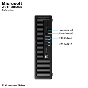 HP EliteDesk 800 G1-USFF, Intel Core i5-4590S 3.0GHz, 4GB RAM, 500GB Hard Drive, DVD,Windows 10 Pro 64Bit (Renewed)