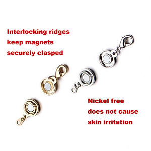 Zpsolution Locking Magnetic Jewelry Clasp for Necklace and Bracelet - Set of 4 Glod and Silver