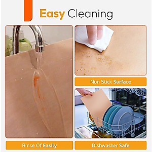 Teflon Sheets for Heat Press and Baking - Reusable PTFE Oven Liners, Premium Teflon Sheet for Baking - Heat Resistant Teflon Sheet - Food Safe, BPA & PFOA Free - Large 16" x 20” (3-Pack)