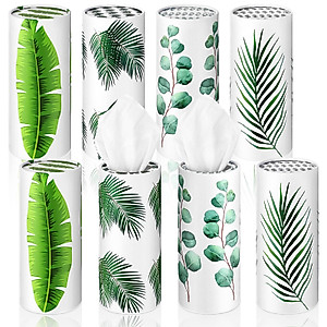 8 Pack Car Tissue Holder with Facial Tissue Bulk Cylinder Car Tissues Round Tissue Boxes for Car Travel Tissues Fit for Car Cup Holder Car Tissues Box Round Container (Bohemia Style)