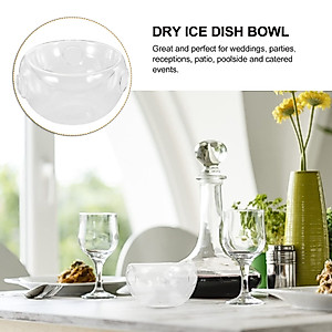 DOITOOL Salad Bowls Salad Bowls with Dry Ice Design - Double Wall High Borosilicate Glass Serving Bowls - Banana Bowls Clear Bowls for Chilled Pasta, Potato, Dressing, Fruit (13cm/5in