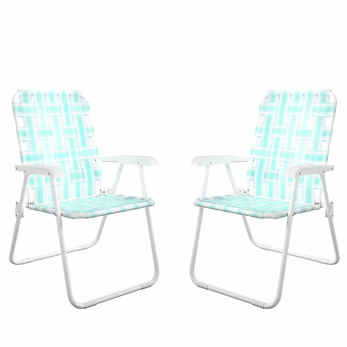 Novogratz Poolside Gossip, Priscilla Folding Chairs, 2-Pack, Aqua Haze