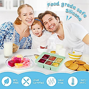 STARBRILLIANT Ice Cube Tray, Easy-Release Silicone Large Ice Moulds with Removeable LidsPerfect for Chilled DrinksFreezer, Baby Food, Whiskey and Cocktail, LFGB Certified (Set of 3(18 ice cubes))