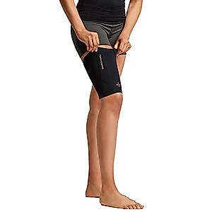 Tommie Copper Performance Compression Quad Sleeve, Unisex, Men & Women, Sweat Wicking Breathable Upper Leg Sleeve for Muscle Support & Recovery - Black - Large