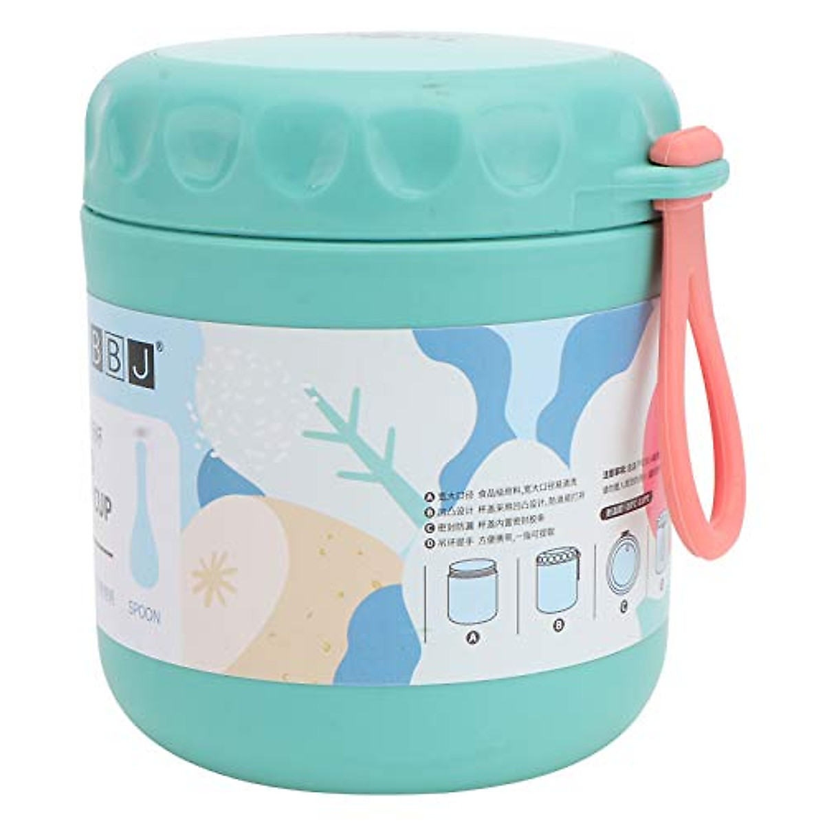 DOITOOL Insulated Lunch Container Insulated Food Jar Soup Lunch Container Bento Box Vacuum Thermal Microwavable Food Storage Container Flask with Spoon Green Water Cup