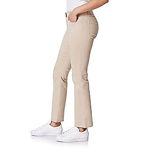 WallFlower Women's Luscious Curvy Uniform Bootcut Mid-Rise Juniors Pants, Hummus, 1