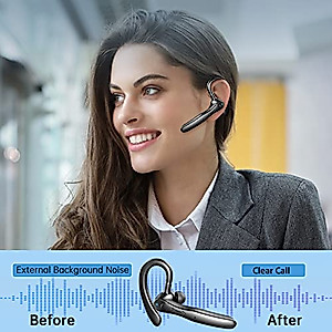 Bluetooth Headset Wireless Bluetooth Earpiece 5.3 Clear Call with 2 ENC Microphone, 80Hrs Ultra Long Playtime Hands-Free Earbuds for Driving/Business/Office, Compatible for IOS/Android Cellphone 2023