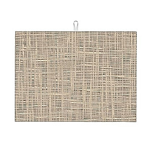 Pastel Taupe Color Faux Jute Fabric Dish Drying Mat Xl For Kitchen Counter Microfiber Absorbent Dish Draining Reusable Washable Large 18"X24"