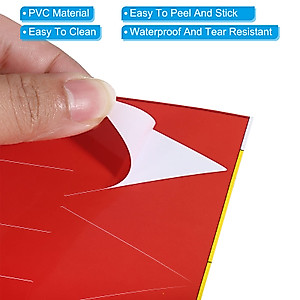 PATIKIL 6"x2" Arrow Sticker, 12 Pack PVC Removable Self Adhesive Waterproof Floor Decal Wall Marking Arrow Sign for Road Instructions, Red