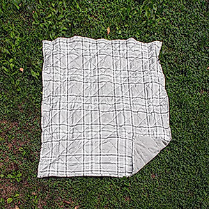 Cathay Home Coleman Indoor Outdoor Reversible Water Resistant and Sherpa Throw Blanket 50x60 Inch, Taupe (CMTH107)