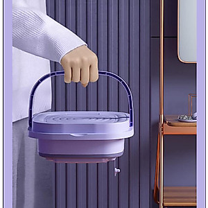 MOCOFO 8L Folding Washing Machine - Mini Portable Washing Machine for Camping, RV, Travel - Suitable for Underwear, Bra, Socks - 8L Large Capacity - Home Use（purple）