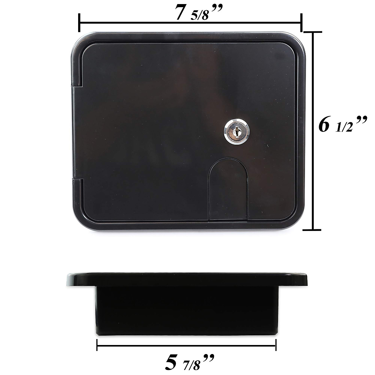 RV Camper Trailer Motorhome Power Cord Hatch Electrical Access Door (Black-1802MB)