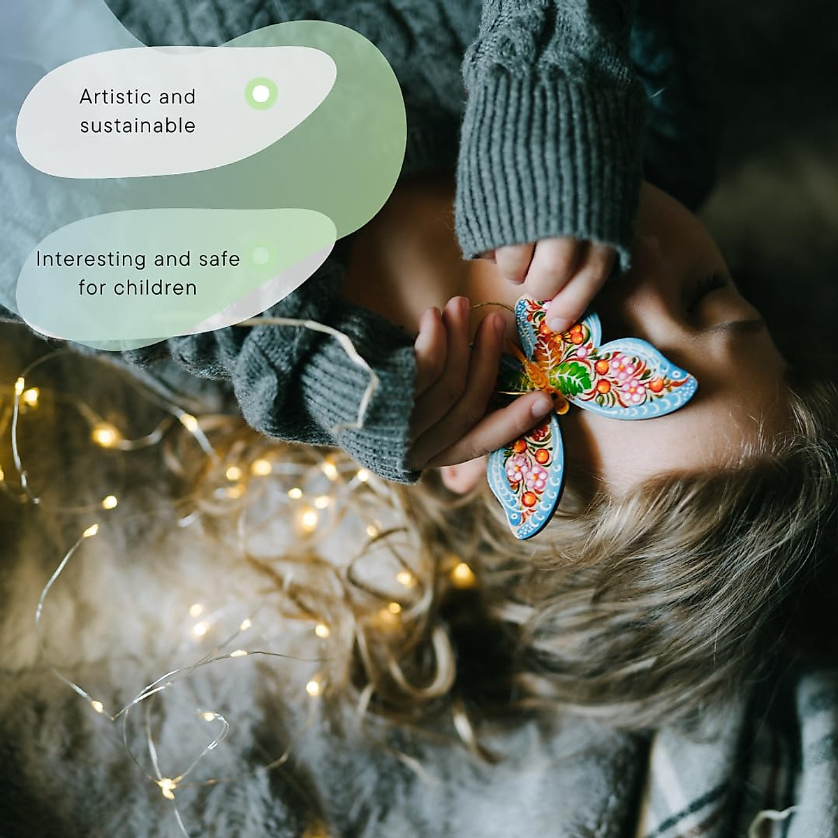 Funny Pets Christmas Decorations Cat and Dog Christmas Tree Ornaments Set 2 pcs Wooden Hand-Painted 3.3 x 2.8 x 0,2 inches. Children Animal Christmas Tree Ornaments Ukrainian Folk Art (Black)