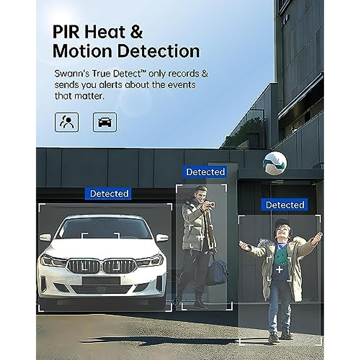 SWANN Master 4K, 16 Channel Home Security Camera System, 2TB NVR, 10 PoE IP Cameras Outdoor, Wired Surveillance CCTV, Heat Motion Vehicle Detection, LED Light, 24/7 Recording Security Camera, 1676810