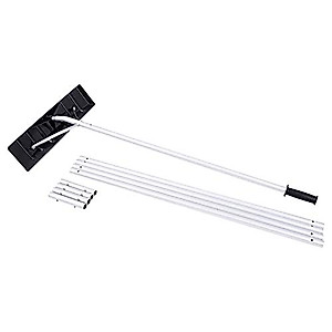 Aluminum Roof Rake Snow Remover with 5-20FT Extendable Snow Shovel Roof Rake with 25" X 6" Poly Blade Adjustable Telescoping Handle for Clearing Roof Vehicle Snow Leaves Debris (Ship from US) (type1)