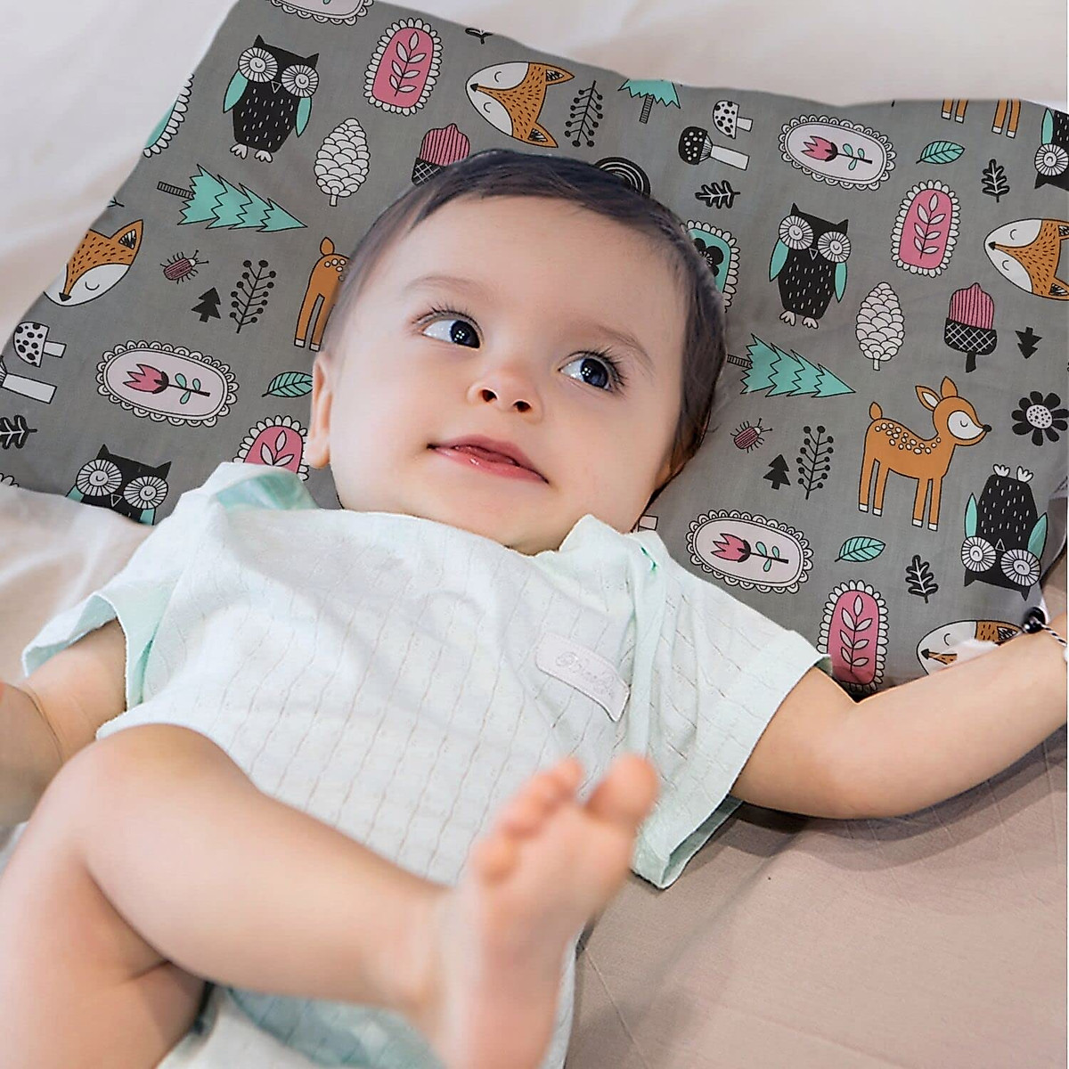 Toddler Baby Pillow Case - Cotton Pillowcase Bedding 2 Pack, Super Soft Envelope Closure Travel Pillow Cases for Nursery, Kids, Boys and Girls, 14 x 20 Inches