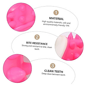 BESPORTBLE 3pcs Pet Teething Toys Dog Play Toy Bone Toy Puppy Teething Bones Dog Dental Toy Dog Cat Biting Toy Dog Molar Toy Pet Biting Toy Pet for Puppies The Chew Pink