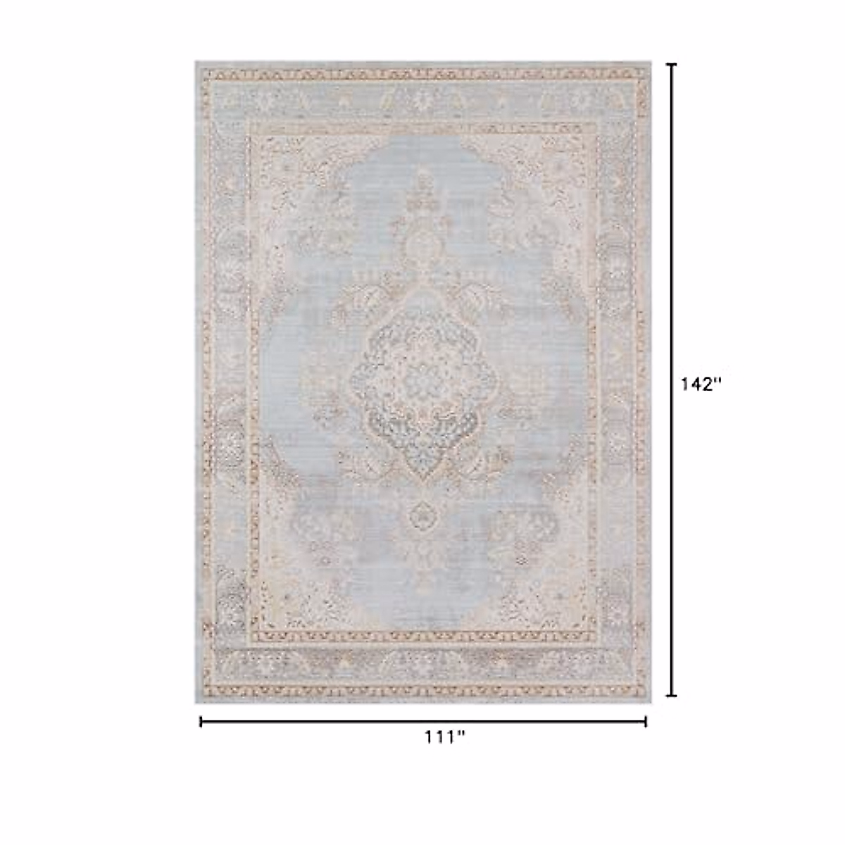 Momeni Rugs Isabella Traditional Medallion Flat Weave Area Rug, 9'3" X 11'10", Blue