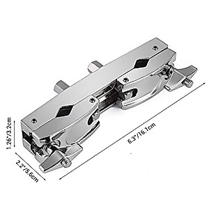 Facmogu Silver Multi-clamp, Adjustable Quick Release Multi-clamp Construct with Premium Stainless Steel Material, Cymbal Stand Mount Holder for Drum Cymbal Stands & Holders