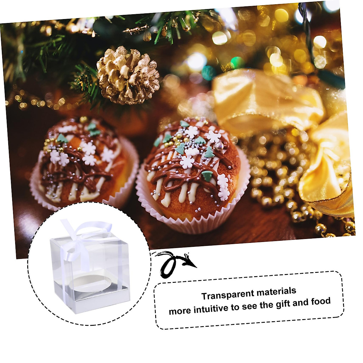 BESTOYARD 24 pcs cake box cupcakes containers clear container with lid candy takeout containers cake carrier holder cake containers with lids mini cupcake baby pvc carrying case Pretty