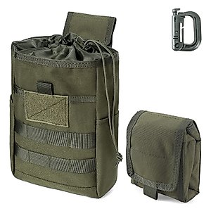 WYNEX Molle Dump Pouch, Tactical Dump Pouch Foldable Mag Dump Pouch Magazine Utility Roll Up Wiast Bag Drawstring for Belt Pack Accessories