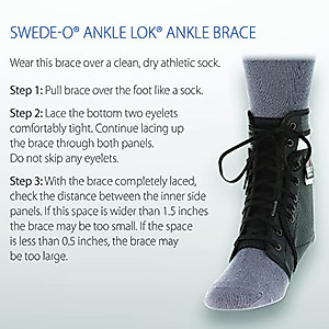Swede-O Ankle Lok Ankle Brace, Black - Medium