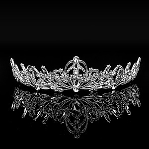 Jaciya Silver Crystal Tiaras Crowns for Women Birthday Tiara for Girls Princess Crown Rhinestone Headband Quinceanera Headpieces Wedding Prom Pageant Party