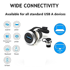 PENGLIN 2Pack USB 3.0 Panel Mount Coupler, USB Pass Through Connector, Female to Female Bulkhead Extension Adapter with Water/ Dustcap