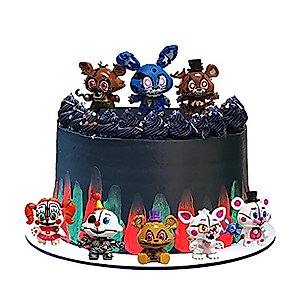 OULUN Birthday Party Cake Toppers For Five Nights at Freddy's, Kids Birthday Party Cake Decorating Supplies（8pcs）
